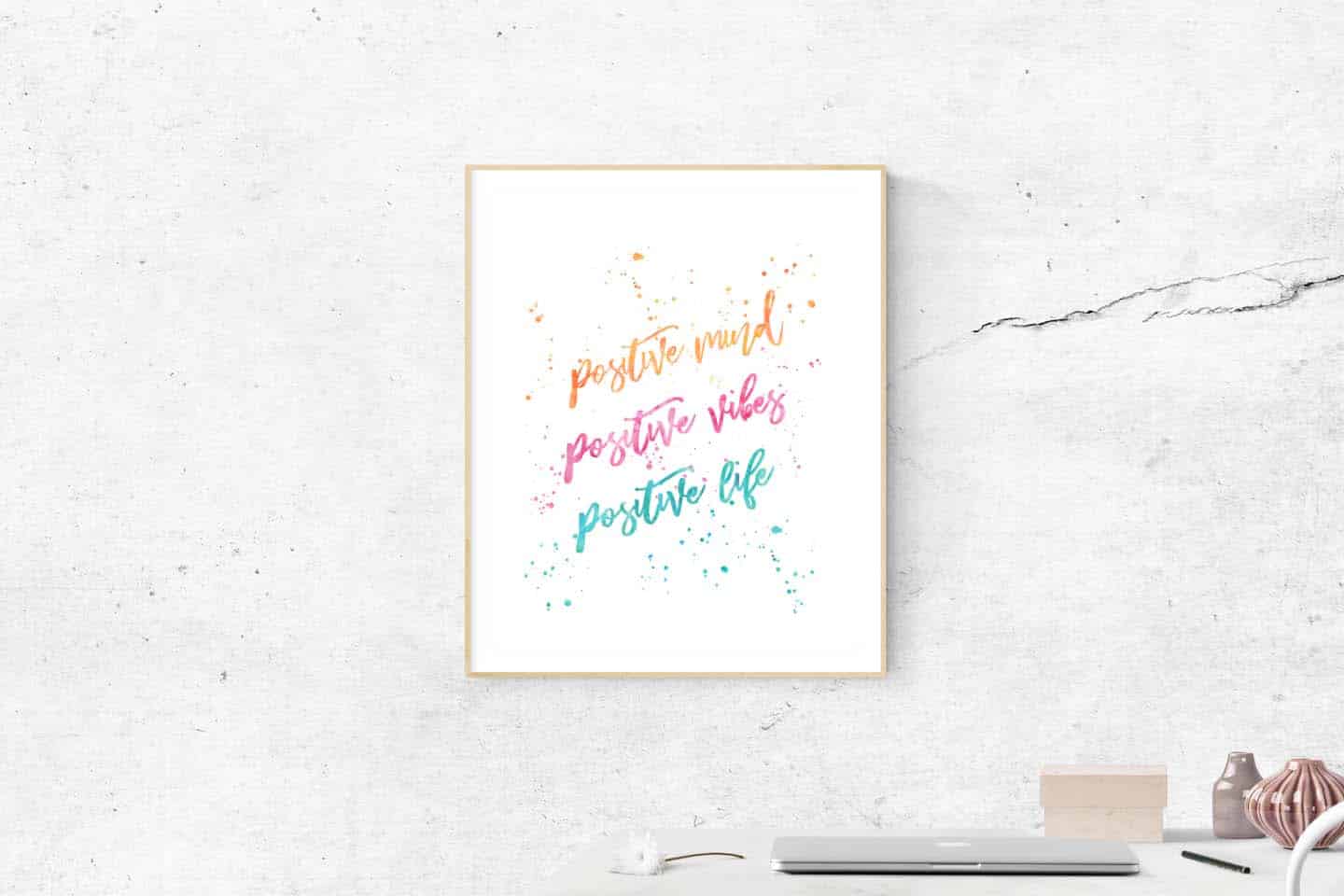 Positive Mind Positive Vibes Positive Life Poster | Diver Bliss